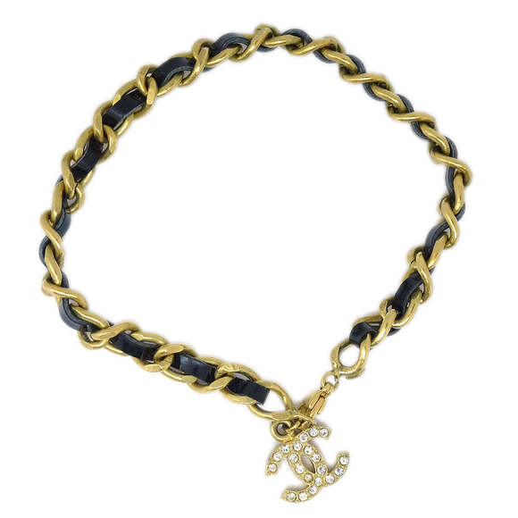 CHANEL | Jewelry | Chanel 995 Spring Crystal Gold Cc Anklet 95p 66324 ...